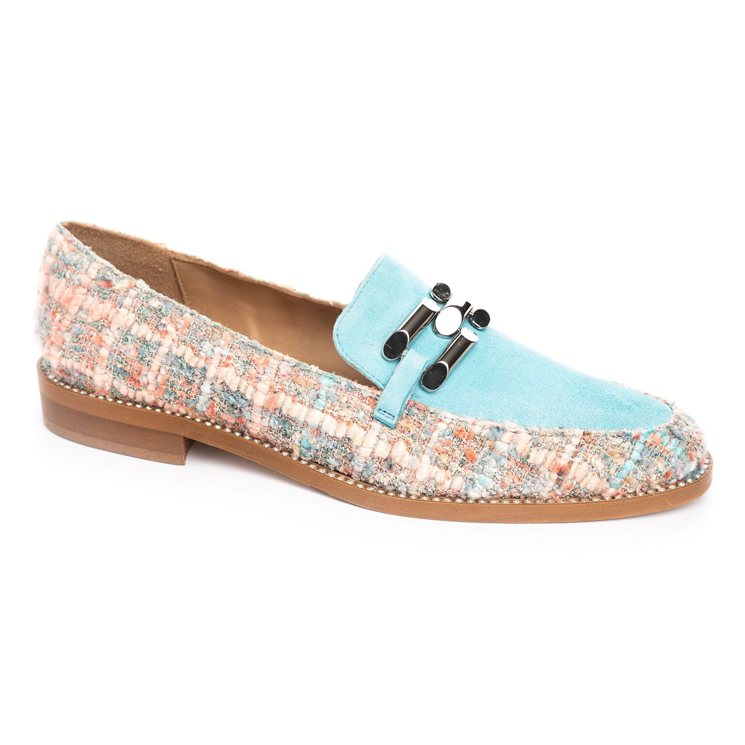 Aqua Blue Tweed Loafer – Nicola Sexton